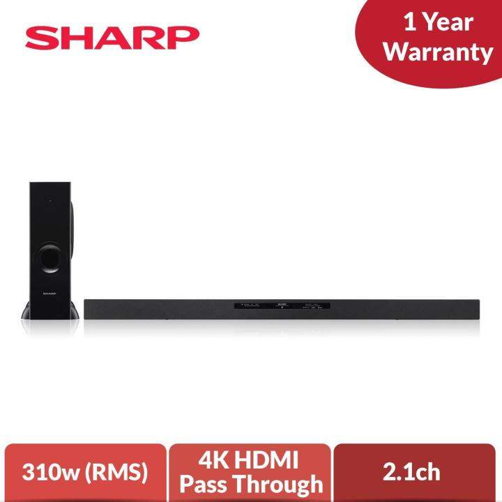 SHARP High Power Sound Bar with HDMI 4K Pass Through & Wireless ...