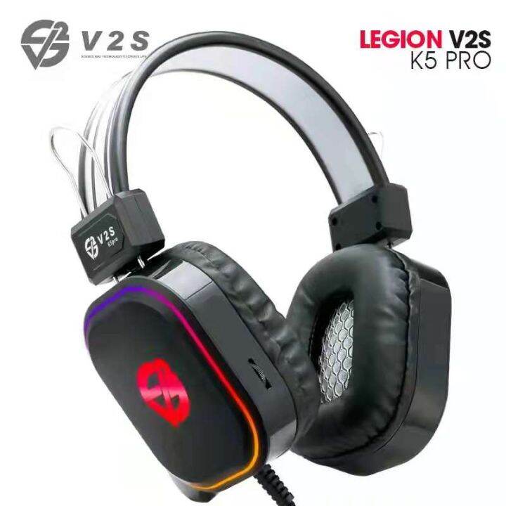 V2S K5Pro Legion RGB Led USB Gaming Headphones Noise Cancelling Microphone | Lazada PH