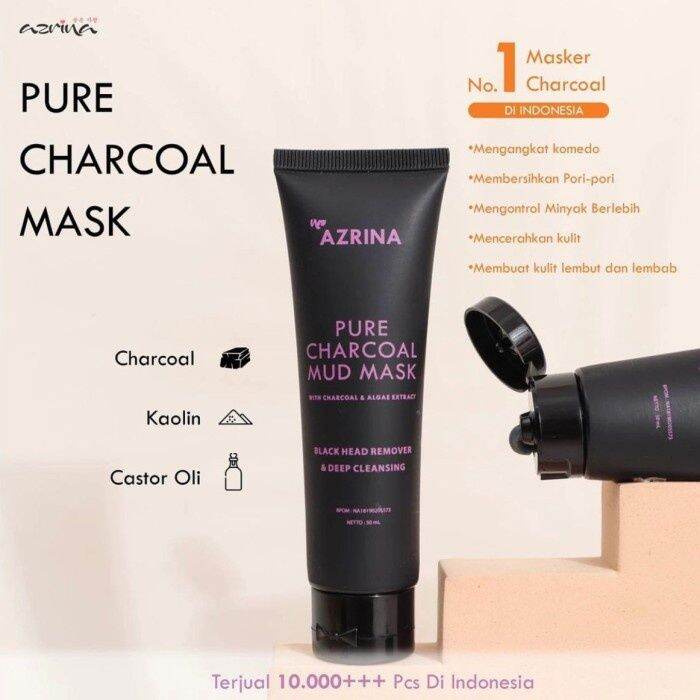 Azrina Pure Charcoal Mud Mask | Lazada Indonesia
