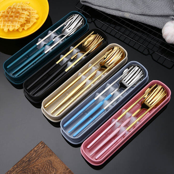 Today Market Korean Metal Cutlery Set Chopsticks Spoon and Fork ...
