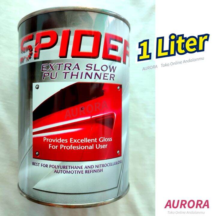 Tiner SPIDER Extra Slow Thinner 1 Liter Thiner PU Sepider Laba Laba ...