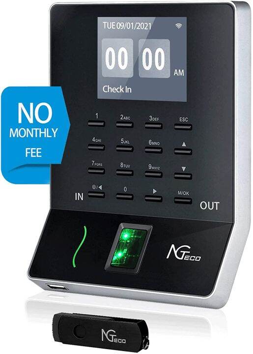 NGTeco by ZKTeco Biometrics Fingerprint Time Attendance WiFi Machine USB Reader Auto Accurate ...