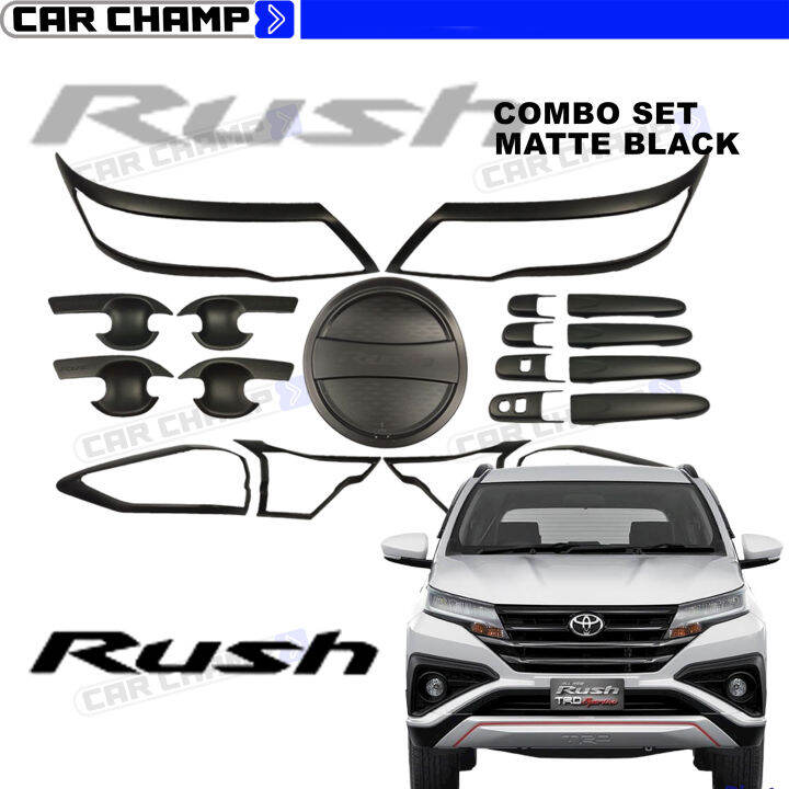 Toyota Rush G 2018 to 2023 Combo Set Garnish Cover MATTE BLACK V2 with ...