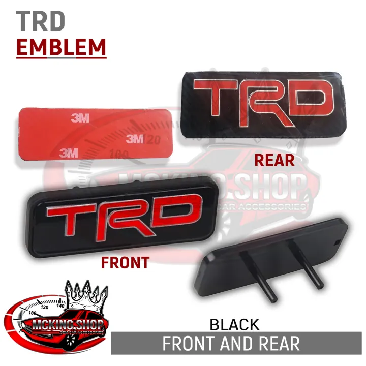 TRD Front and Rear Trunk Emblem for Toyota Car (Plastic) | Lazada PH