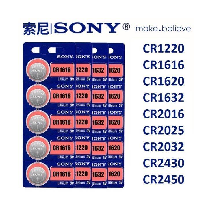 Sony 3V Lithium Button Cell Battery CR 1220 1616 1620 1632 2016 2025 2032 2430 2450 337 364 371 ...