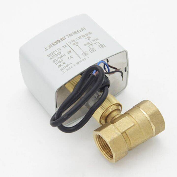 Brass Motorized Ball Valve 3 Wire Two Control Electric Actuator Ac220v