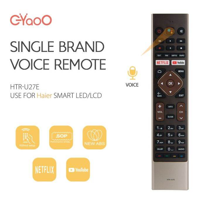 TV Voice Remote Control HTR-U27E For Haier Wireless Voice LCD LED Smart ...
