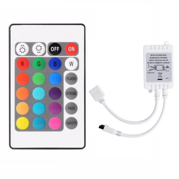 24 Keys Remote Control+ LED Controller RGB Control Box IR Light Strip ...