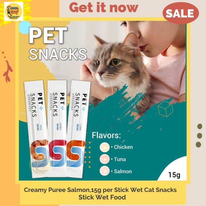 Creamy Puree Salmon,15g per Stick Wet Cat Snacks Stick Wet Food | Lazada PH