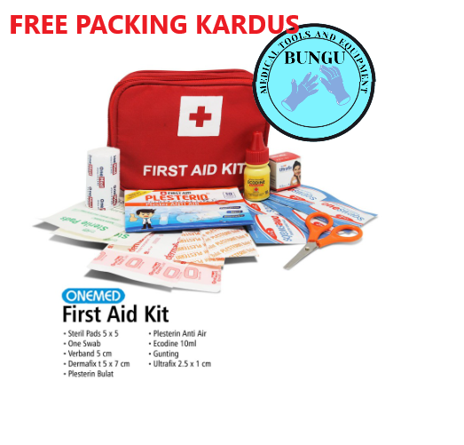 First Aid Bag Kit OneMed P3K Lengkap Dompet Pouch Tas Merah Peralatan ...