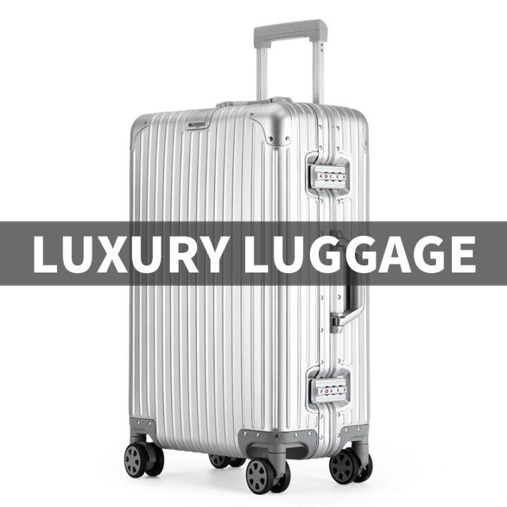 Aluminum Maleta Luggage Travel Bag Men's Women's Business Retro Trolley ...