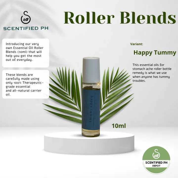 Scentified Ph Roller Blends Happy Tummy ( Ginger & Peppermint - Essential Oil & Grapeseed Oil ...