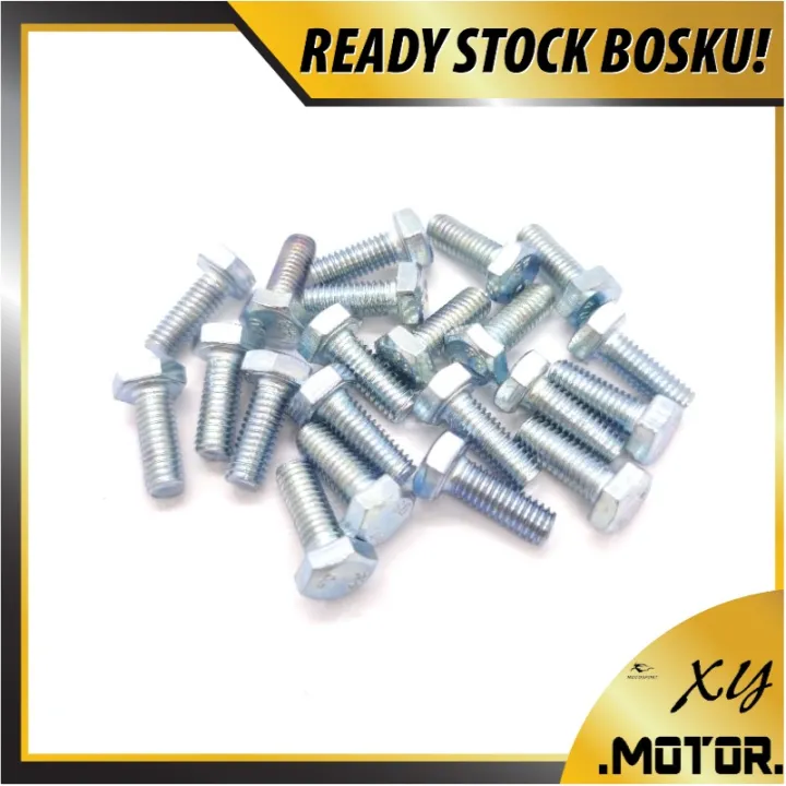 M6 X 15MM HEX HEAD SCREW SKRU SAIZ 10 COMMON PETAK PANJANG 1.5CM ( 1PCS ...
