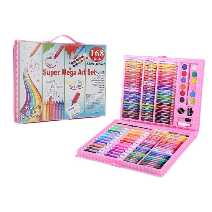 168 Pcs Kids Super Mega Art Coloring Set, Crayons Oil Pastels Color ...