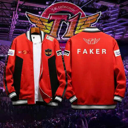 Skt Team Game Uniforms Men's Baseball Uniform Jacket Game LOL World ...