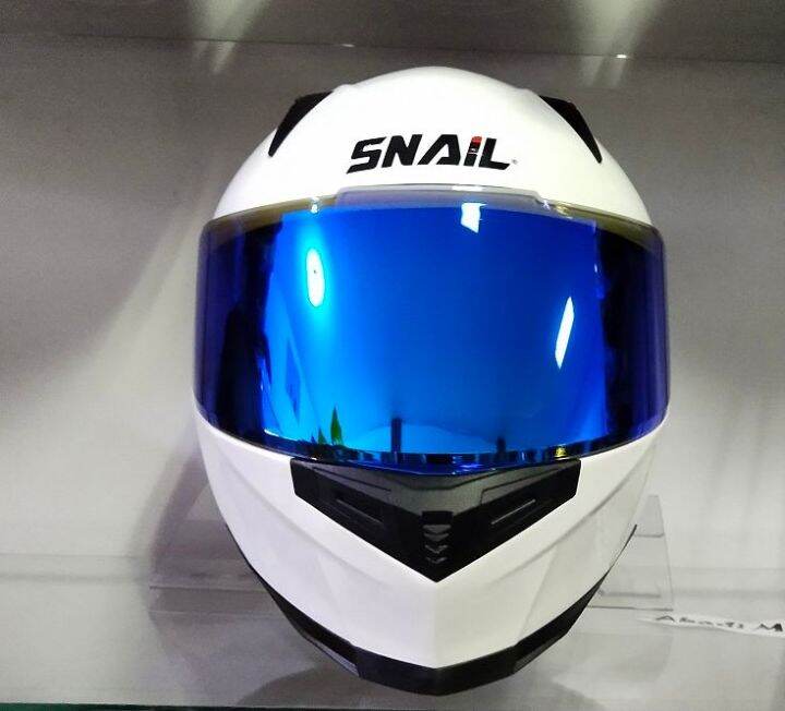 Helm SNAIL FFS1 White Visor Iridium Spoiler 3D Original | Lazada Indonesia