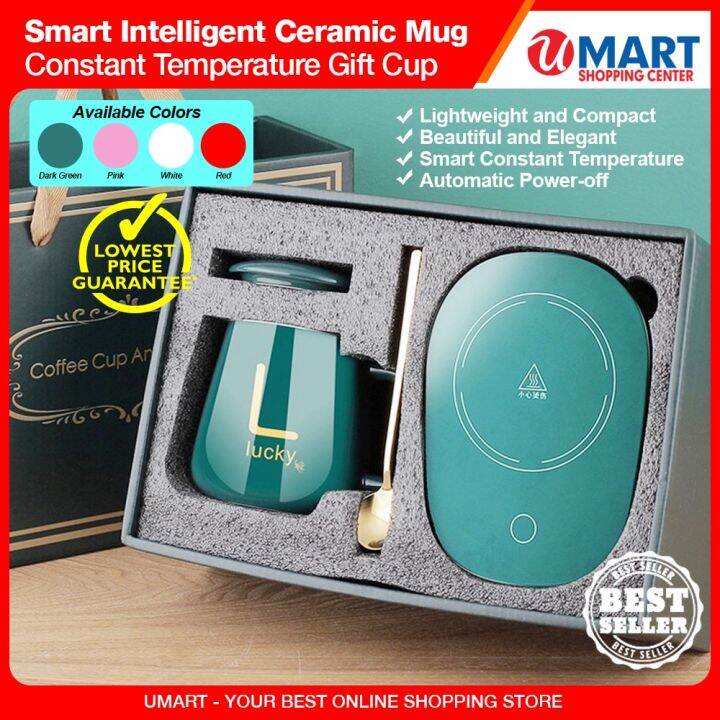 【Melody】Smart Intelligent Ceramic Mug 55 Degree Electronic Warmer ...