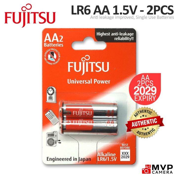 Fujitsu AA Alkaline Battery LR-6 1.5volts AA LR6 Disposable Heavy Duty ...