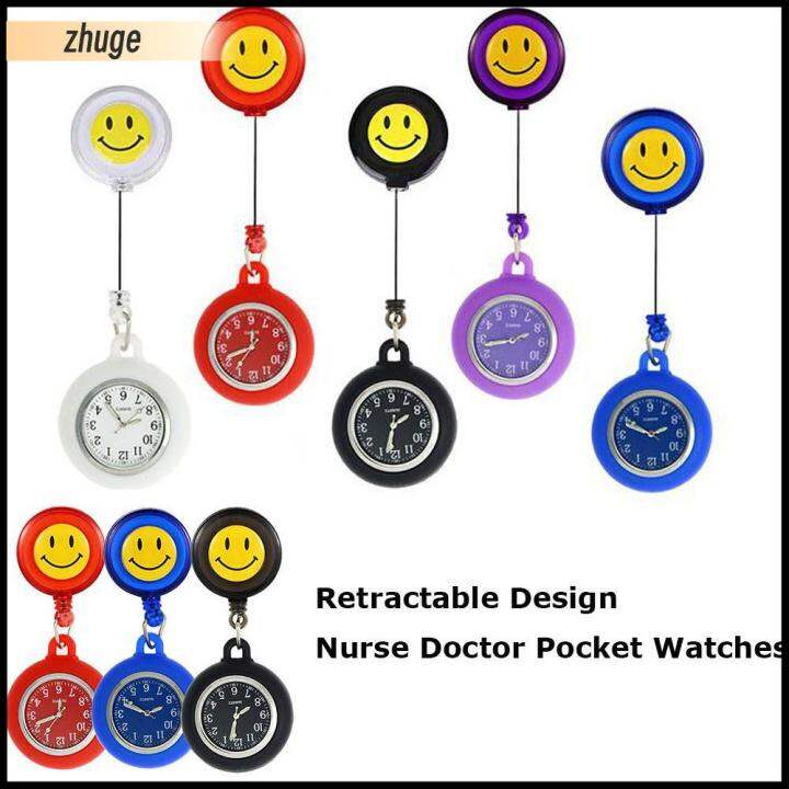 【COD】Women Men Quartz Analog Cute Clip Nursing Fob Retractable Watch ...