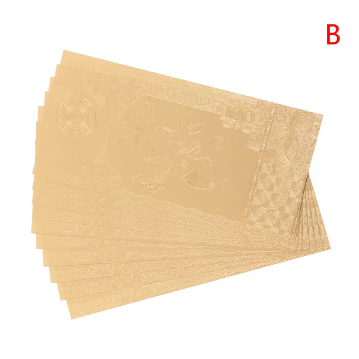 10pcs Chinese Rabbit Collectible Gold Foil Commemorative Banknotes ...