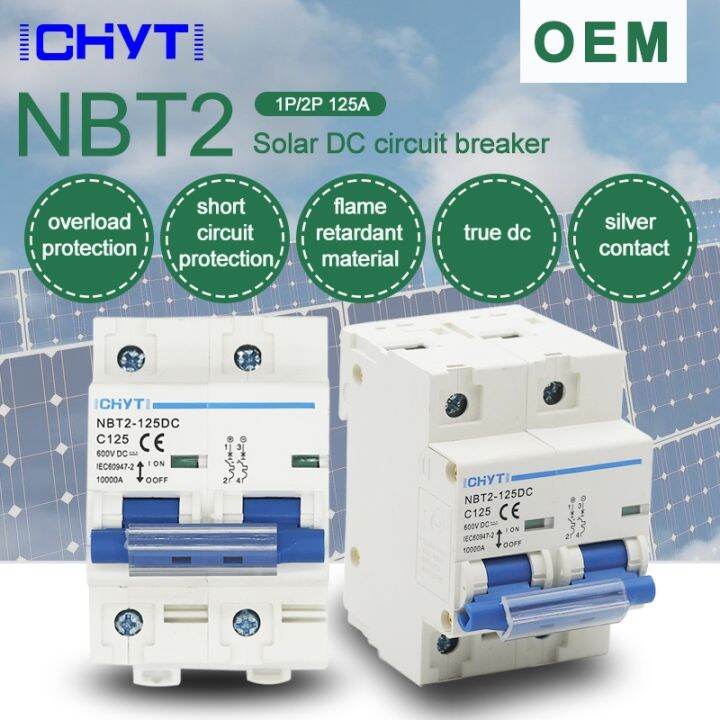 2P 100A 125A DC 600V Circuit Breaker MCB FOR PV System Battery Main Switch | Lazada.co.th