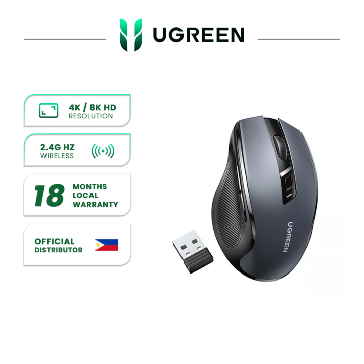 UGREEN Ergonomic Wireless Mouse 2.40G 4000DPI Silence Design - PH ...