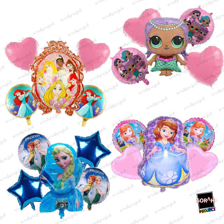 Princess Foil Balloon Set Frozen Elsa lol sofia ariel | Lazada PH
