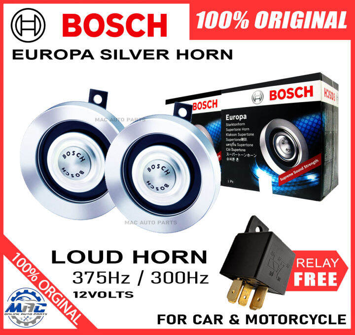 Original BOSCH Europa Silver Horn (911) 375Hz / 300Hz 2pcs loud horn ...