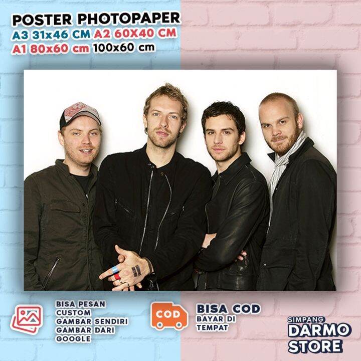 Poster Coldplay Foster Chris Martin Pop Indie Britania Hiasan Dinding ...