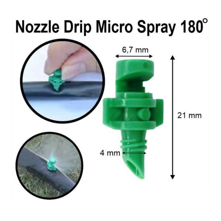 Nozzle Drip Micro Jet Spray Irigasi Hidroponik Sudut 180⁰ Hijau 10pcs ...