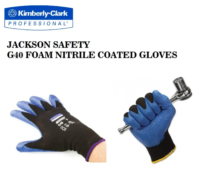 KIMBERLY-CLARK JACKSON G40 WORK SAFETY HAND GLOVES NITRILE COATED EXTRA GRIP | ROTECT FROM HEAT ...