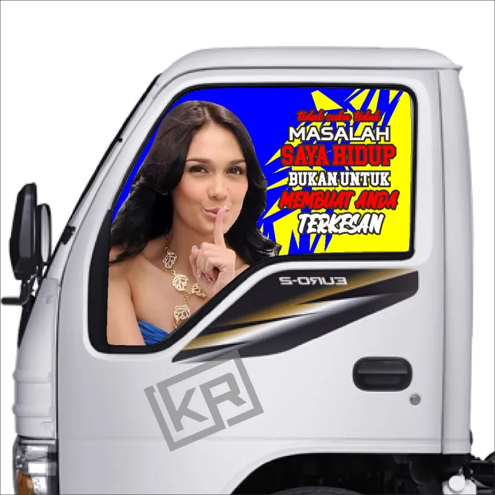 STIKER KACA TRUK ELF STIKER ONE WAY TRUK ELF KIRANA DECAL STORE KODE 01 ...