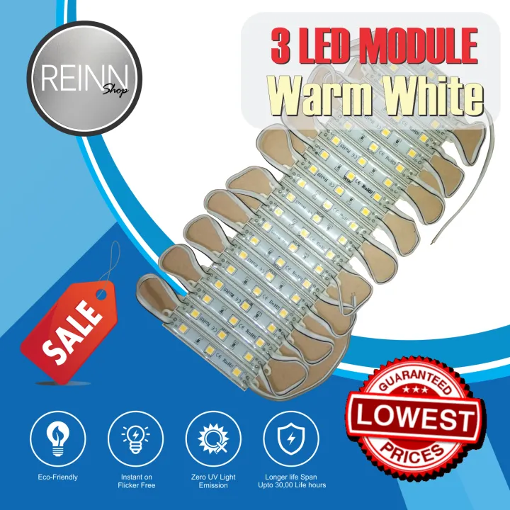 LED LIGHT 3EYE MODULE (20PCS) COOL, WHITE WARM WHITE, RED for ...