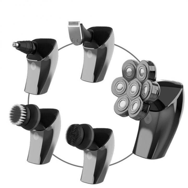 5 In 1 4D Men's Rechargeable Bald Head Electric Shaver 5 Floating Heads ...