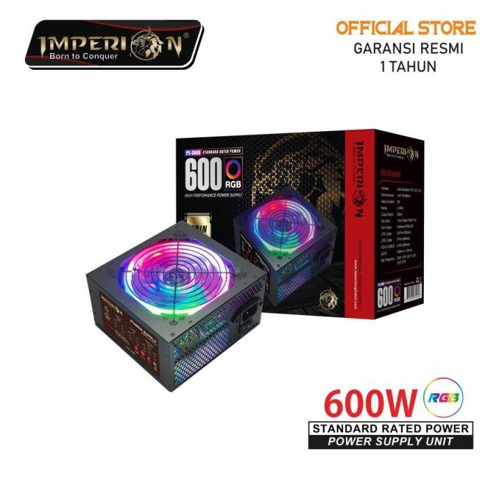 Power Supply / PSU Imperion P600 600W LED VGA 8 Pin RGB | Lazada Indonesia