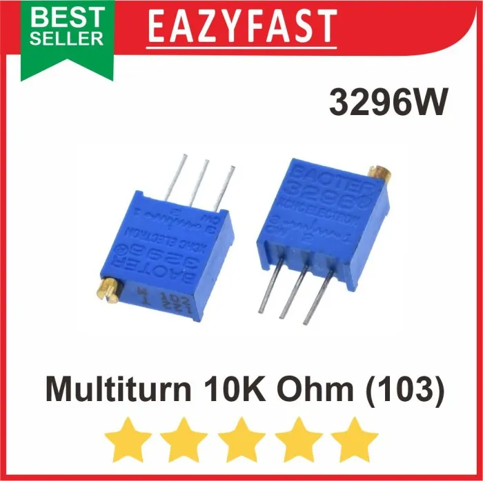 Trimpot Multiturn 103 R 10K 10 K Ohm 3296w Potensio Multi Turn Trimmer ...
