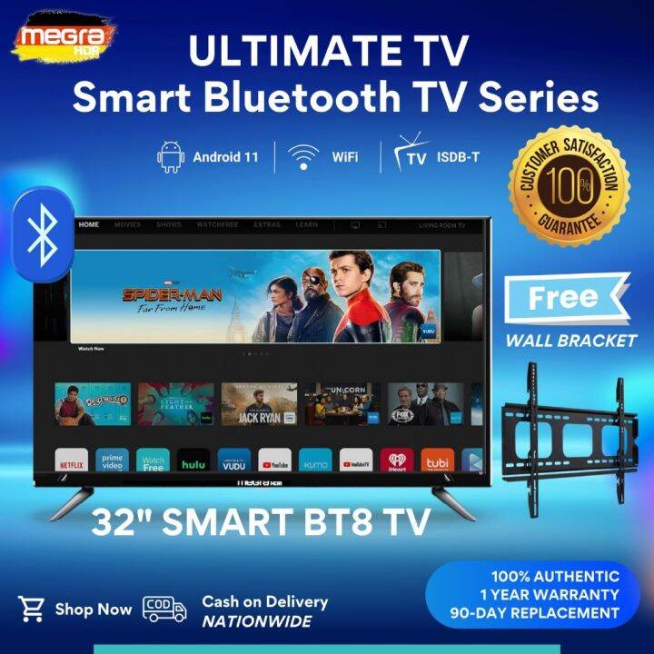 32 inches MegraHDR Bluetooth Smart TV Slim HD Ready Normal Tv/Smart TV Android 11 OS | Lazada PH