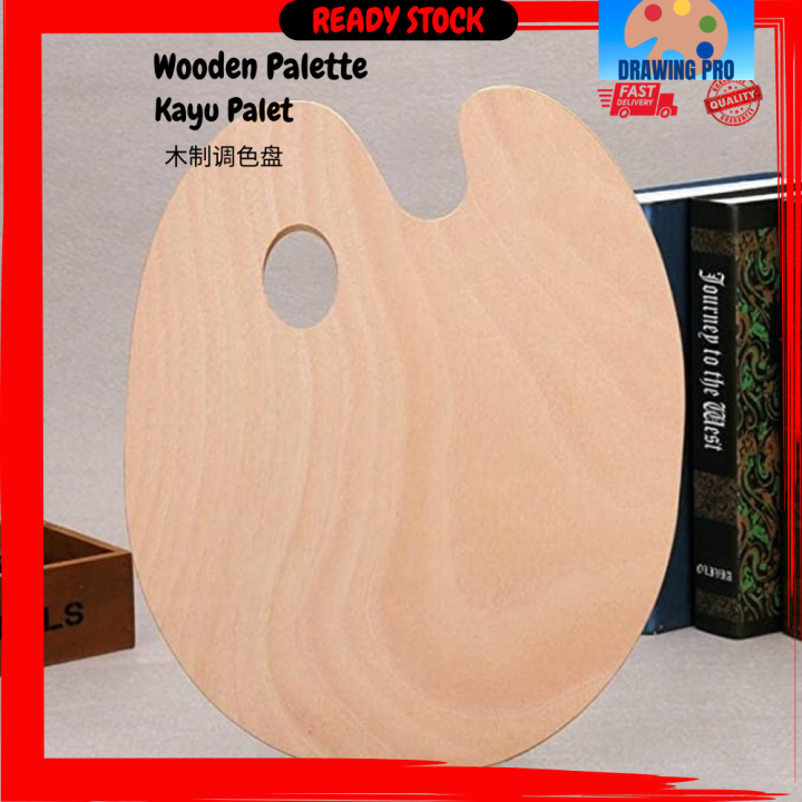 Wooden Color Palette Kayu Palet Warna For Acrylic Oil Colour Akrilik ...