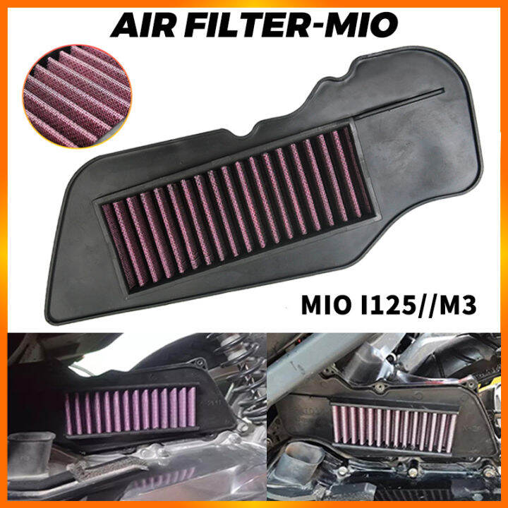 E&M Yamaha Motorcycle Air filter Stainless Washable for Mio i 125 / M3 ...