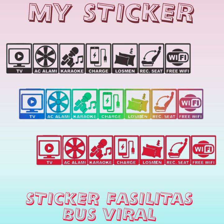 CUTTING STIKER VIRAL FASILITAS BUS V2 , STICKER VARIASI MOTOR MOBIL DLL ...