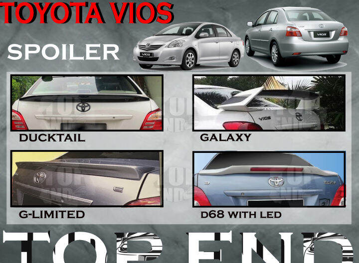 TOYOTA VIOS NPC93 2008-2012 REAR SPOILER TOMS TRD V2 V3 TRD TYPE-R ...