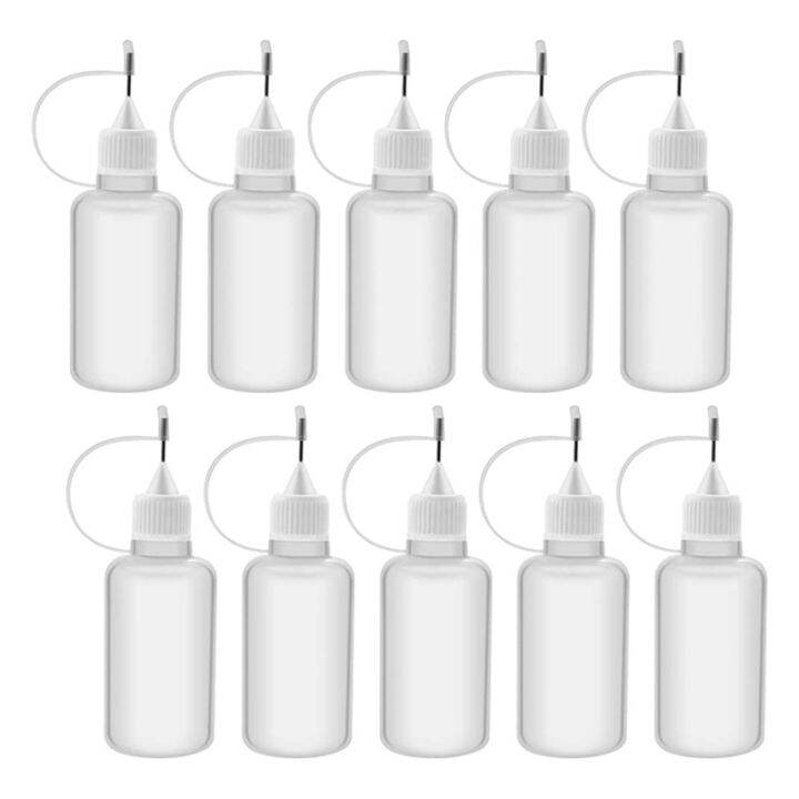 10Pcs 30Ml Plastic Squeezable Tip Applicator Bottle Refillable Dropper ...