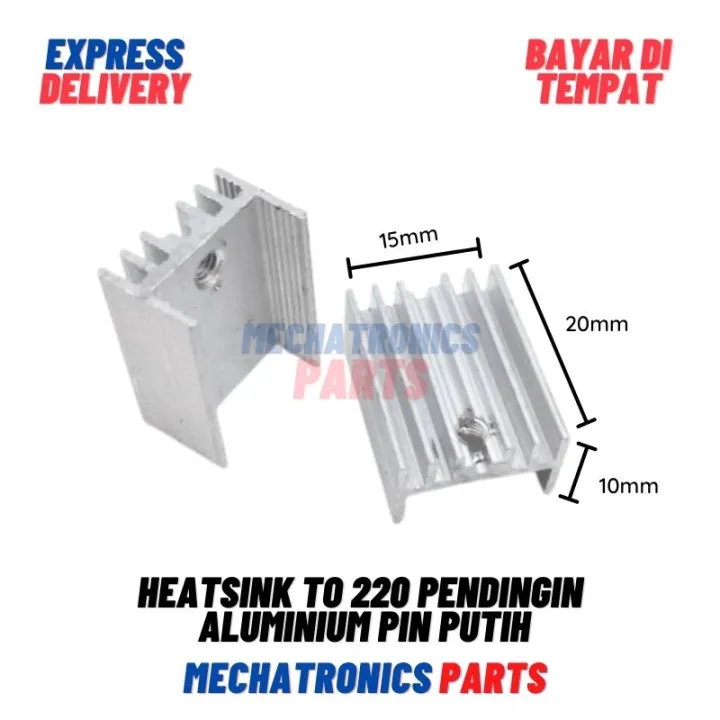 Heatsink To 220 Pendingin 20x15x11mm Aluminium Heat Sink Pin Putih