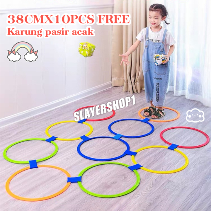 Hopscotch Ring 10pcs - Mainan Lingkaran Loncat Engklek Olahraga Anak ...