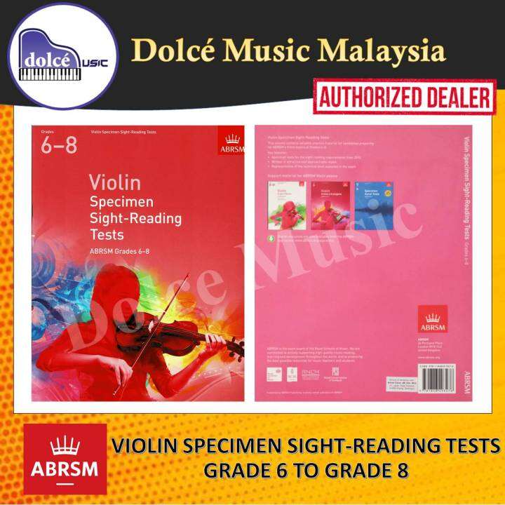 ABRSM - Violin Specimen Sight-Reading Tests Grade 6 to Grade 8 | Lazada