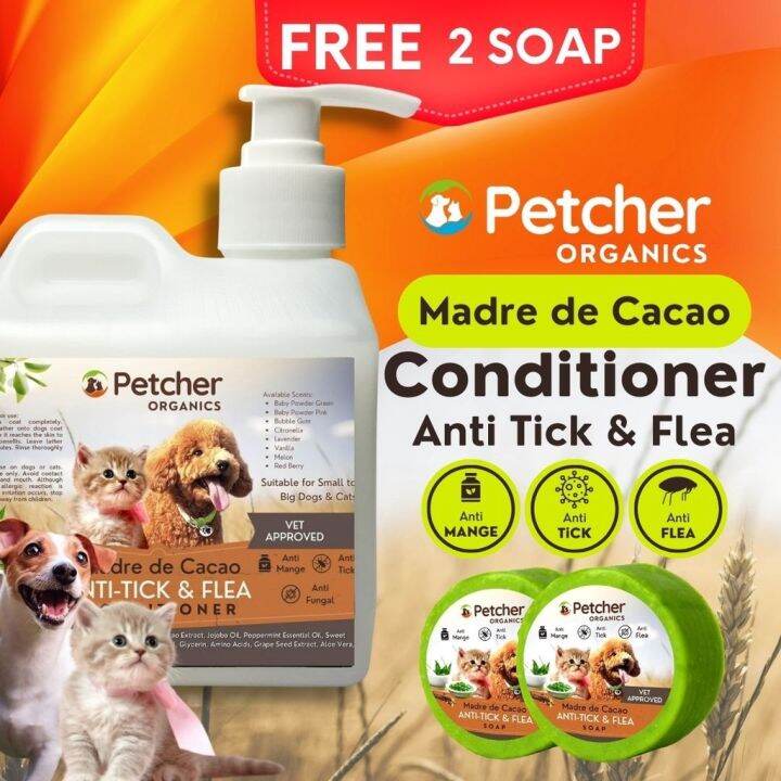Petcher Madre Cacao Anti Tick and Flea 500mL Pet Conditioner with Round Soaps | Lazada PH