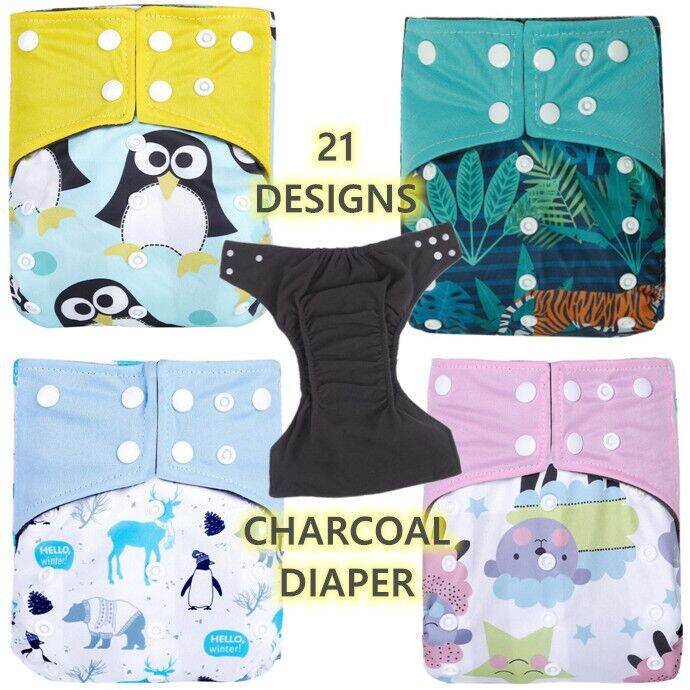 Charcoal Washable Diaper Deodorization Nappy Fast Dry Nappies ...