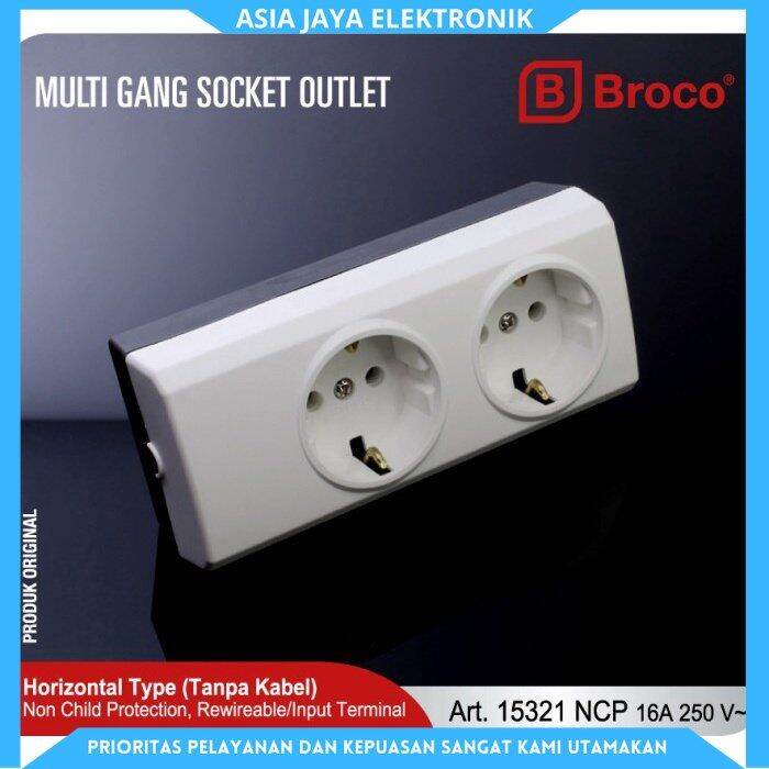 Broco 15321-55NCP Stop Kontak 2 Lubang (Non Child Protection) | Lazada Indonesia