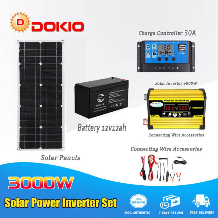 Solar Panel generator System Peak Power Inverter Battery set 18V Solar ...