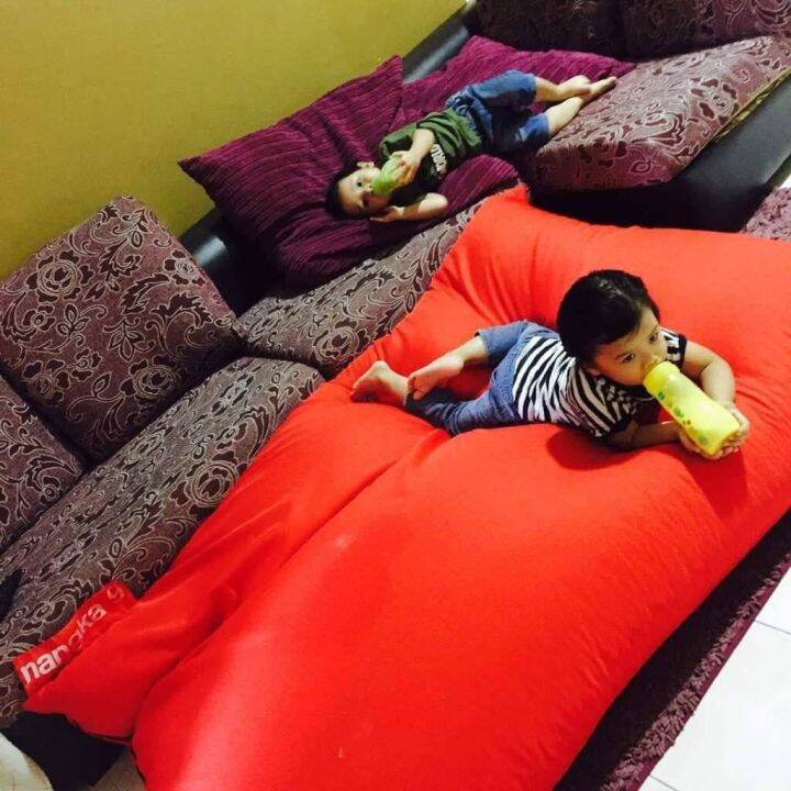 (FREE SHIPPING & INNER BAG) Bean Bag Two Layer Flexy (5.6KG) Inc Fiiling Full Set Washable Ready ...